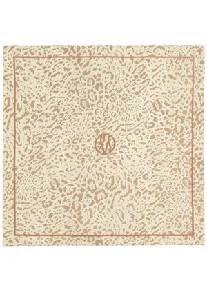 LESCARF Leopard-print Silk Scarf Cream