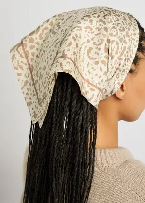 LESCARF Leopard-print Silk Scarf - Cream