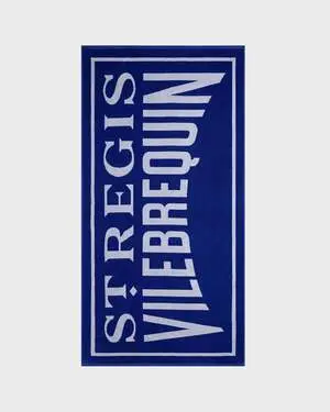 Vilebrequin Organic Cotton Beach Towel Logo X St Regis Towel Sand - Blue