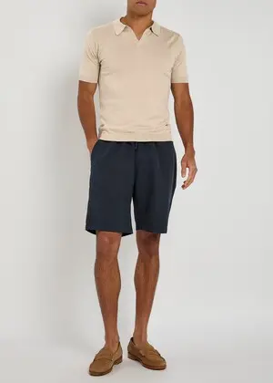 John Smedley Noah Wool Polo Shirt - Beige