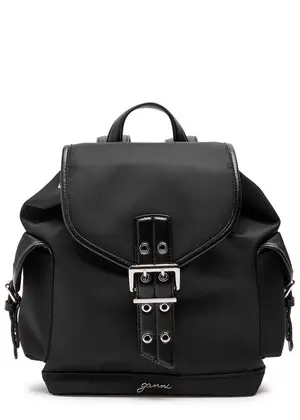 GANNI Nylon Backpack - Black