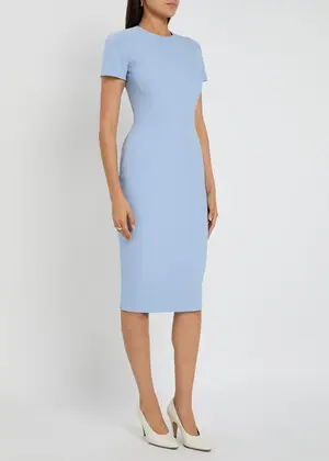 Victoria Beckham Woven Midi Dress - Blue Light