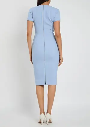 Victoria Beckham Woven Midi Dress - Blue Light
