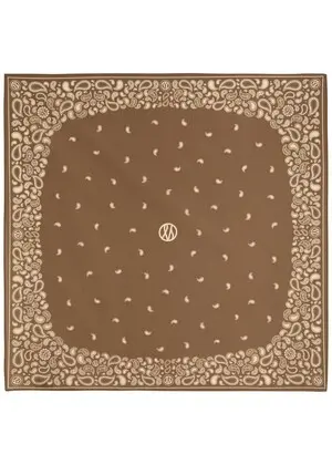 LESCARF Paisley-print Cotton Scarf - Brown