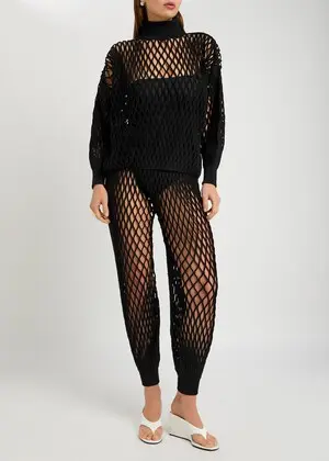 Alaïa Open-knit Stretch-jersey Trousers