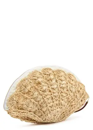 SENSI STUDIO Seashell Straw Clutch