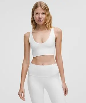 Lululemon Bend This Ribbed Scoop And Square Bra - White