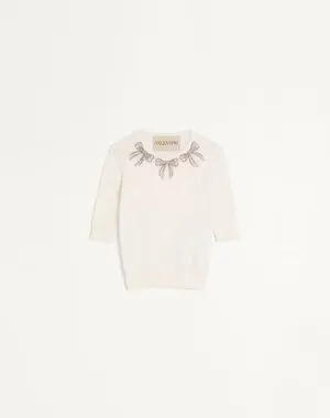 Valentino Garavani Embroidered Cotton Top - Ivory