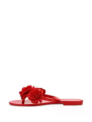 Melissa Harmonic Springtime Floral Flip Flops - Red