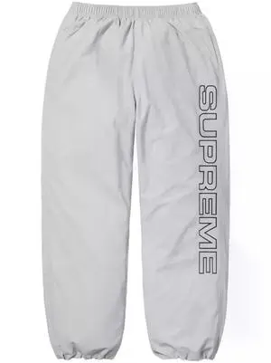 Supreme Spellout-Embroidered Track Pants - Grey | Editorialist