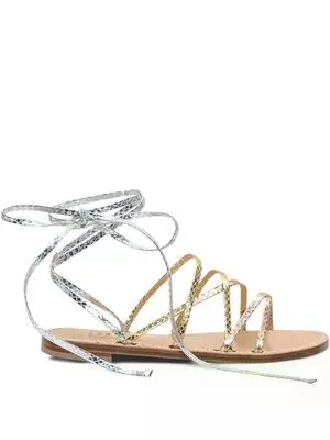 EMANUELA CARUSO CAPRI Tie-fastening Sandals - Gold
