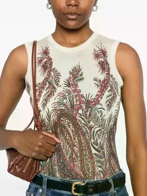 Etro Paisley-print Top - Neutrals