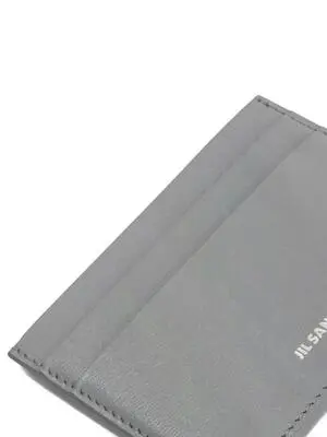JIL SANDER Leather Card Holder - Grey