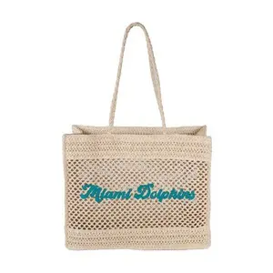 LOGO BRANDS Miami Dolphins Coastal Tote Bag - Tan