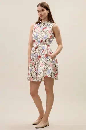 Rebecca Taylor Floral Cotton Shirt Dress