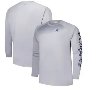 Columbia Dallas Cowboys Big & Tall Terminal Tackle™ Omni-shade™ Raglan Long Sleeve T-shirt - Gray