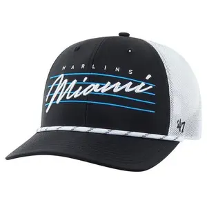 '47 Miami Marlins Downburst Trucker Adjustable Hat - Black