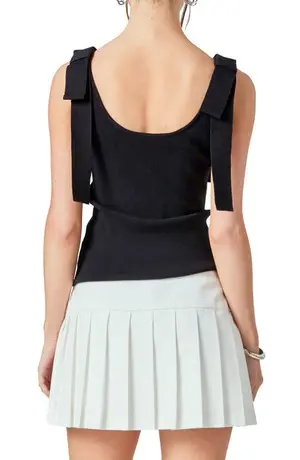 Endless Rose Ribbed Tank With Bow Straps