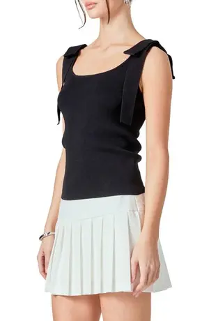 Endless Rose Ribbed Tank With Bow Straps