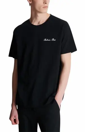 Balmain Embroidered Signature T-shirt - Black