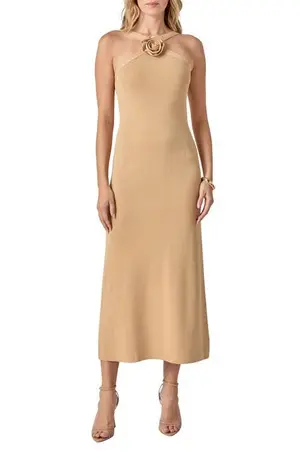 Endless Rose Rosette Knit Maxi Dress - Sand