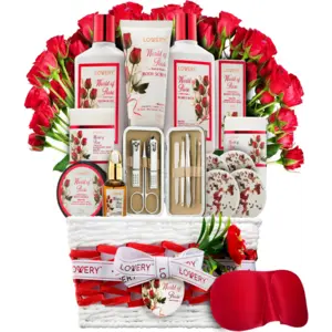 LOVERY Valentines 35pc Stress Relief Skincare Kit - Red Rose