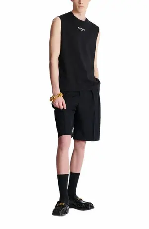 Balmain Paris Embroidered Vest Top - Black