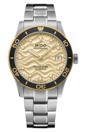MIDO Ocean Star Captain Automatic Bracelet Watch - Champagne / Golden
