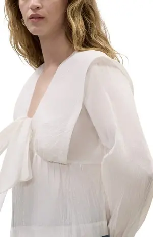 Rebecca Taylor Marietta Cape Blouse - Milk