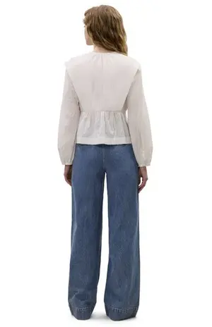 Rebecca Taylor Marietta Cape Blouse - Milk
