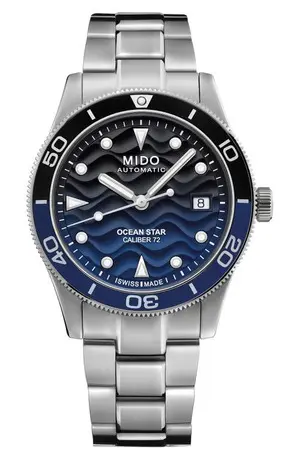MIDO Ocean Star Captain Automatic Bracelet Watch - Blue Gradient