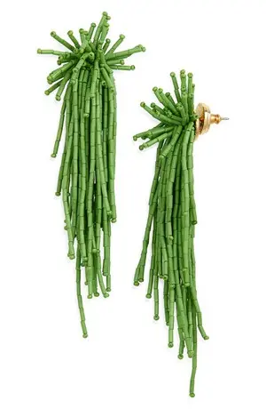 Oscar De La Renta Firework Beaded Tassel Earrings