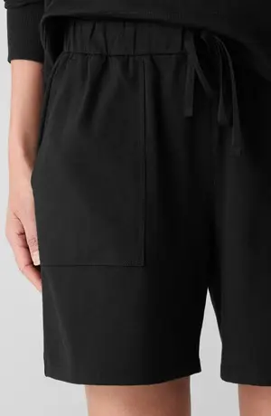 Eileen Fisher Stretch Organic Cotton Drawstring Shorts