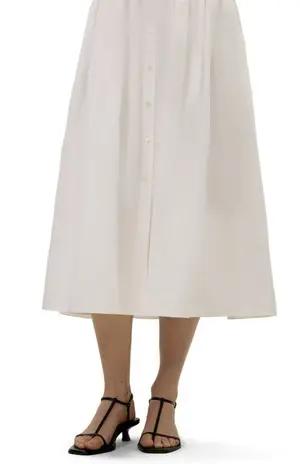 Rebecca Taylor Isla Poplin Midi Dress - Milk