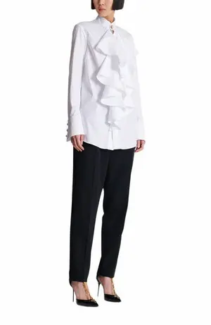 Balmain Ruffled Poplin Shirt