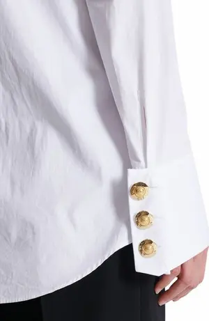 Balmain Ruffled Poplin Shirt