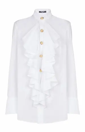 Balmain Ruffled Poplin Shirt