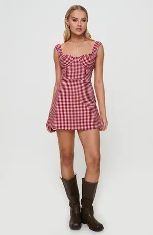Princess Polly Faubert Minidress - Red Gingham