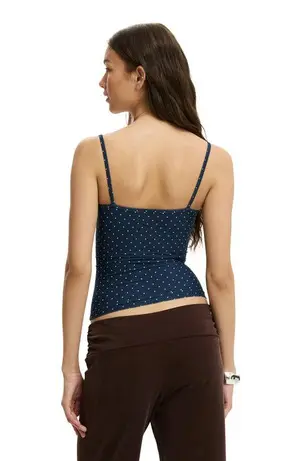 COTTON ON Hold Me Cami - Mon Polka Dot Oxford Blue