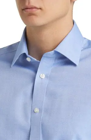 CHARLES TYRWHITT Non-iron Royal Oxford Shirt - Blue