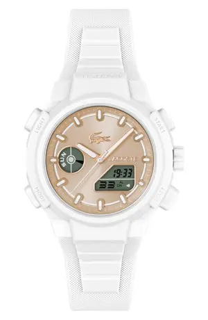 Lacoste Silicone Strap Watch - Carnation Gold