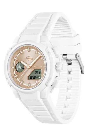 Lacoste Silicone Strap Watch - Carnation Gold