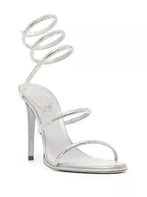 Rene Caovilla 110mm Cleo Embellished Sandals - Grey