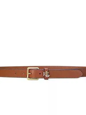 Ralph Lauren Logo-plaque Leather Belt - Brown