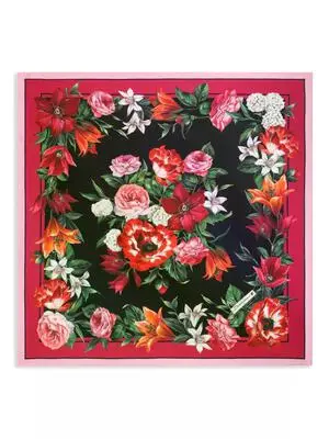 Dolce & Gabbana Floral-print Scarf - Black