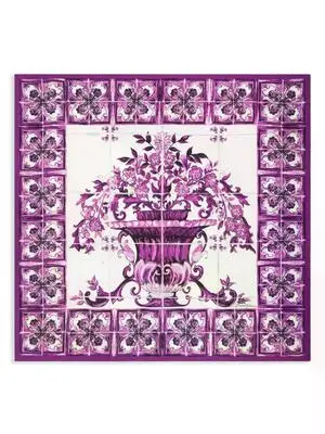 Dolce & Gabbana Maiolica-print Scarf Purple