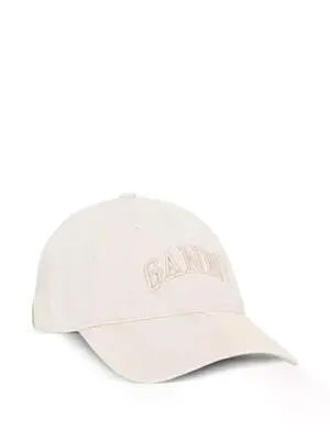 GANNI Logo-embroidered Cap - White