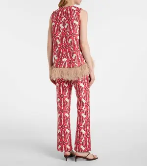 La DoubleJ La Scala Feather-trimmed Top
