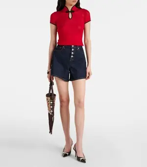 7 For All Mankind Kori High-rise Denim Shorts