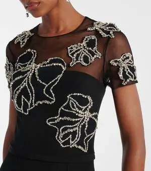 Safiyaa Embellished Crepe Gown